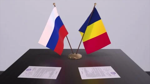 Chad and Russia national flag, business ... | Stock Video | Pond5