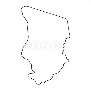 Chad- black outline map country: Royalty Free #146851242