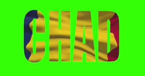 Chad country lettering word text with fl... | Stock Video | Pond5