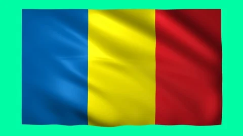 Chad flag on green screen for chroma key | Stock Video | Pond5