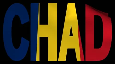 Chad text with fluttering flag animation | Stock Video | Pond5