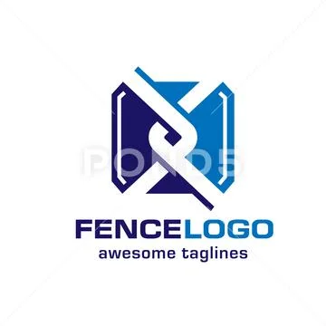 Chain link fence logo Stock Illustration ~ #120004232