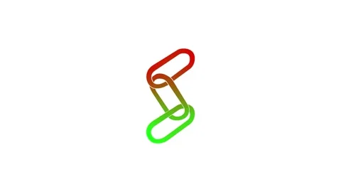 Chain link shape icon green red color an... | Stock Video | Pond5