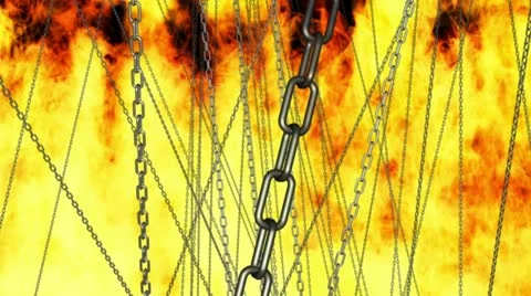Chains and Hell Fire Looping Animated Ba... | Stock Video | Pond5