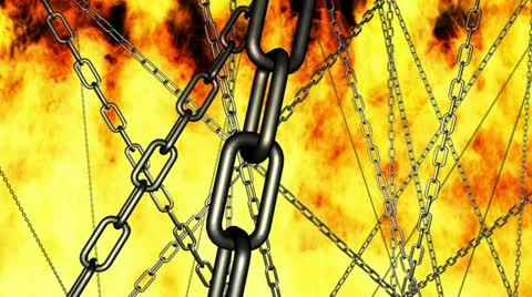 Chains and Hell Fire Looping Animated Ba... | Stock Video | Pond5