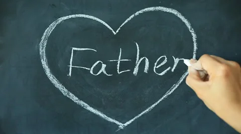 Chalk drawing - father in heart shape on... | Stock Video | Pond5