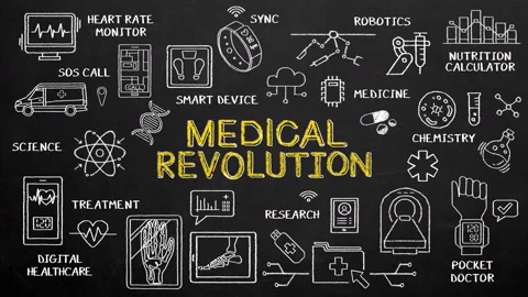 Chalk drawing of 'MEDICAL REVOLUTION' fu... | Stock Video | Pond5