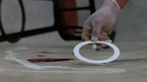 Chalk Outline Of Dead Body On Crime Scen... | Stock Video | Pond5