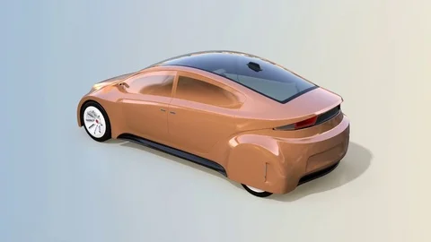 Champagne gold autonomous car on gradien... | Stock Video | Pond5