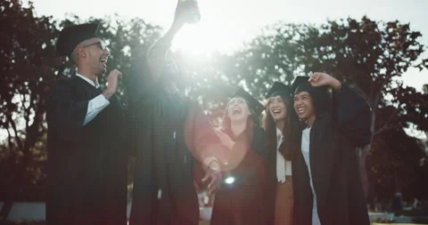 Champagne, graduation party and students... | Stock Video | Pond5