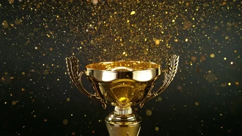 Champion Golden Trophy with Exploding Go... | Stock Video | Pond5