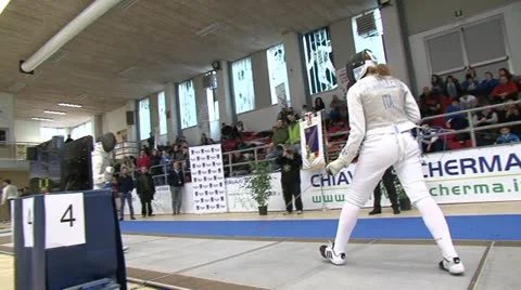 Championship fencing match | Stock Video | Pond5