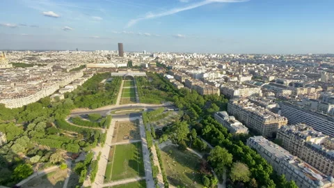 Champs de Mars park seen from the second... | Stock Video | Pond5