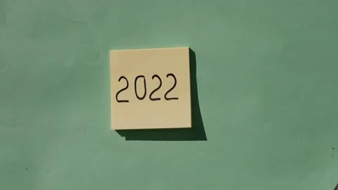 Change 2022 to 2023 sticker. | Stock Video | Pond5