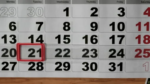 Change days of the week on the calendar ... | Stock Video | Pond5