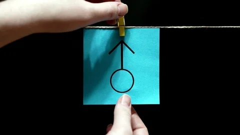 Change stickers. Symbol of a man on the ... | Stock Video | Pond5