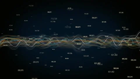 Changing numbers and curve graphs. | Stock Video | Pond5