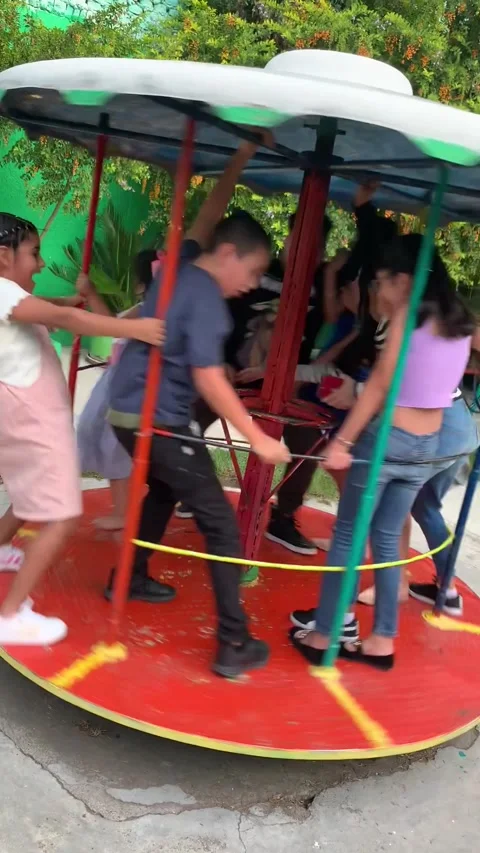 Chaos Breaks Out At Carousel Game, Guada... | Stock Video | Pond5