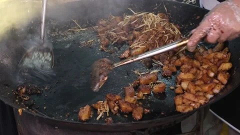 Char Kueh Kak food is cooked | Stock Video | Pond5