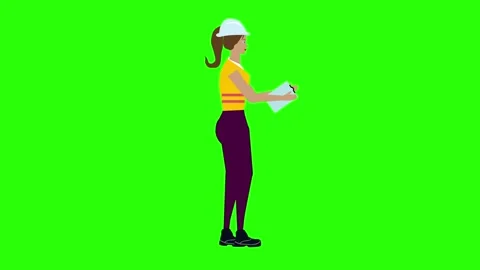 Character animation of women engineer lo... | Stock Video | Pond5