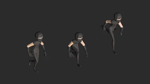 Character ninja running and sneakung ani... | Stock Video | Pond5