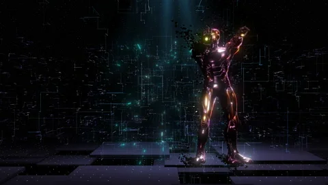 Character Robot Dancing, robot with Real... | Stock Video | Pond5