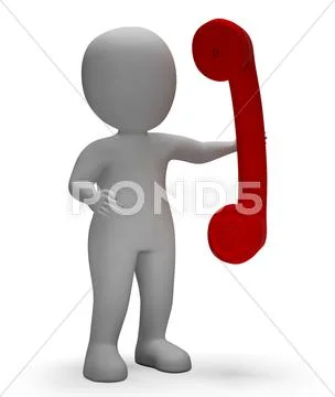 Character Talking Shows Call Us And Calling 3d Rendering: Graphic #63542537