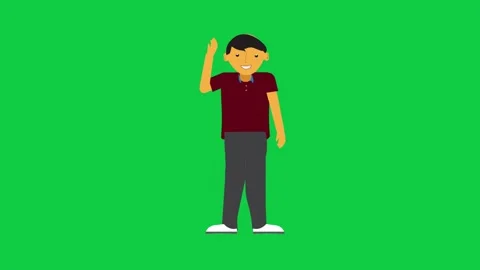 Character waving and greeting loop carto... | Stock Video | Pond5