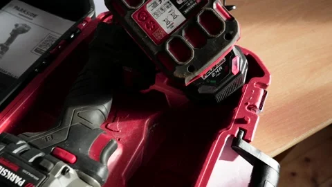 Charging Parkside performance battery on... | Stock Video | Pond5