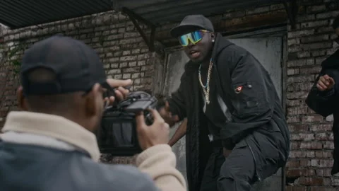 Charismatic Black Male Rapper Singing in... | Stock Video | Pond5