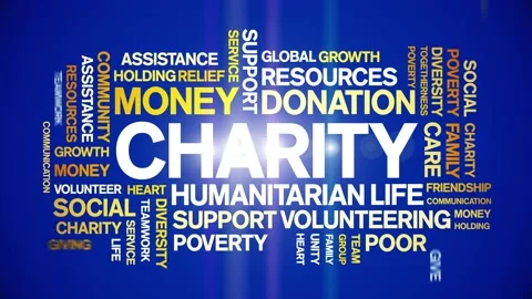 Charity animated word cloud,animation ki... | Stock Video | Pond5