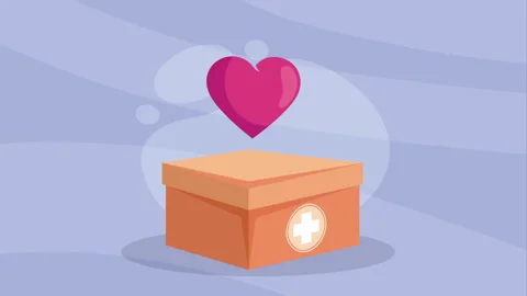 charity donations box with hearts animat... | Stock Video | Pond5