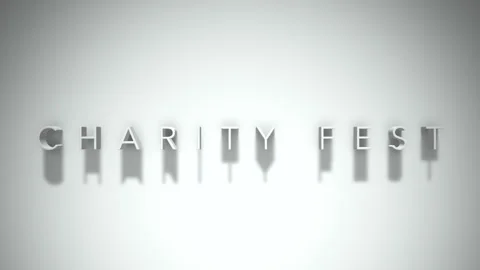 charity fest 3D title animation white te... | Stock Video | Pond5