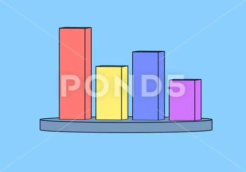 Chart, cartoon style graph of indicators. Indicator bars of different ...