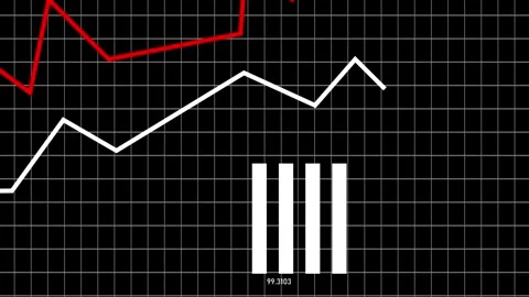 Chart graph icon animated on a black bac... | Stock Video | Pond5