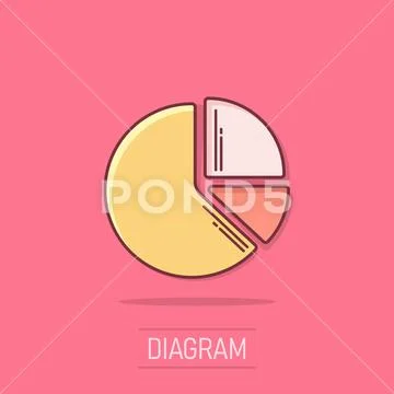 Chart icon in comic style. Diagram cartoon vector illustration on ...