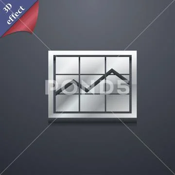 Chart icon symbol. 3D style. Trendy, modern design with space for your ...
