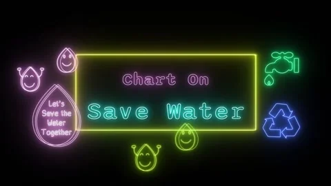 chart on save water Neon pink-green Fluo... | Stock Video | Pond5