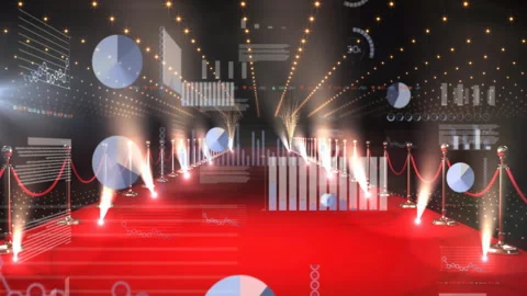 Charts and graphs animation over red car... | Stock Video | Pond5