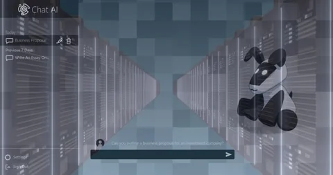 Chat ai logo, dog animation and conversa... | Stock Video | Pond5