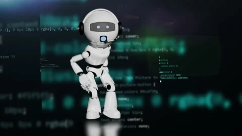chatbot dancing animation from closeup t... | Stock Video | Pond5
