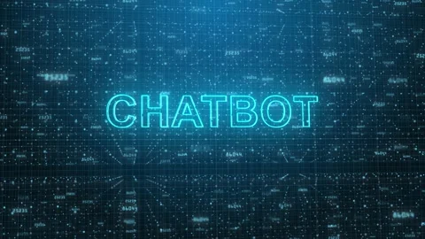 Chatbot Text on Futuristic Cyberspace Ba... | Stock Video | Pond5
