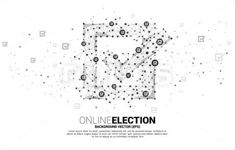 Check box icon from dot connect line polygon network. concept for ...