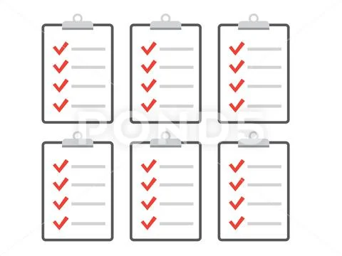 Check list and marker. Clipboard and check marks vector. Illustration ...