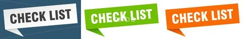 Check list banner. check list speech bubble label set. check list sign ...