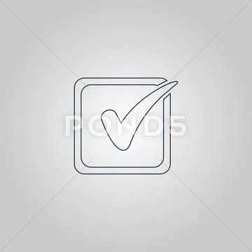 Check list button mark in box sign: Graphic #52883509