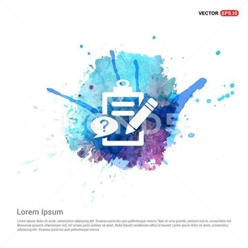 Check list ok Icon - Watercolor Background: Royalty Free #96800686