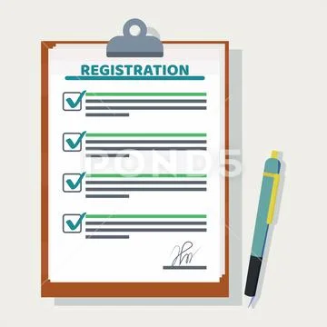 Check list of registration form vector illustration: Graphic #227346005