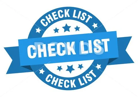 Check list ribbon. check list round blue sign. check list Illustration ...