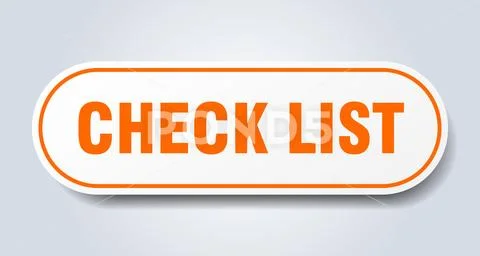 Check list sign. check list rounded orange sticker. check list ~ Clip ...